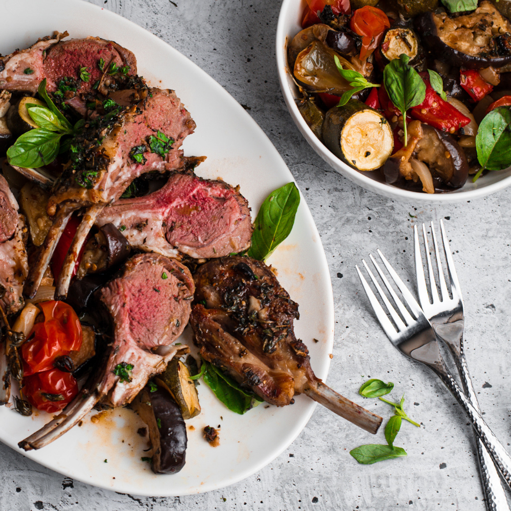 Recipe : Rack of Lamb with Ratatouille – Hudson Meats